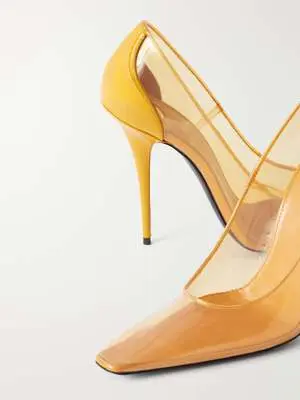 Saint Laurent Folie 110 Leather-trimmed Tpu Pumps