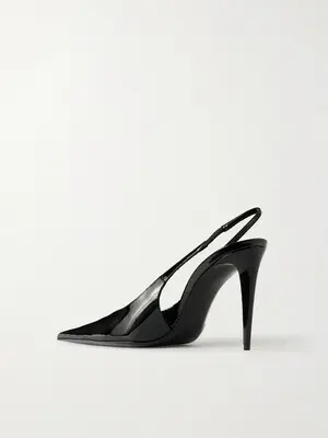 Saint Laurent Guermantes Patent-leather Slingback Pumps