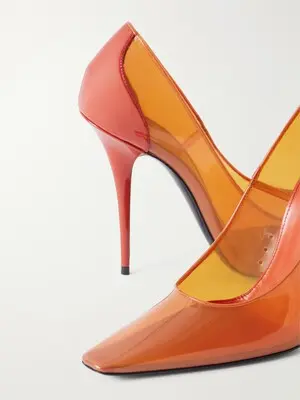 Saint Laurent Folie 110 Leather-trimmed Tpu Pumps