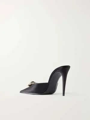 Saint Laurent Cosmo 95 Crystal-embellished Faille Pumps