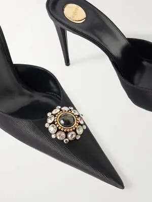 Saint Laurent Cosmo 95 Crystal-embellished Faille Pumps