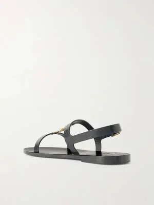 Saint Laurent Cassandra Embellished Leather Sandals