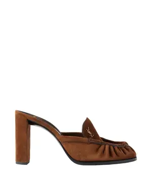 Saint Laurent Le Loafer Suede Pumps - Brown