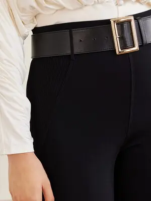 SELF-PORTRAIT Belted Stretch-jersey Stirrup Leggings