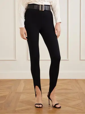SELF-PORTRAIT Belted Stretch-jersey Stirrup Leggings