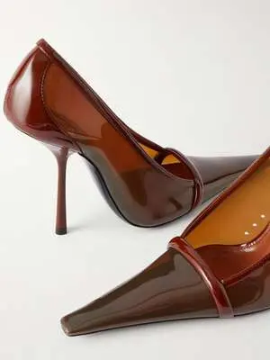 Saint Laurent Brigitte Patent Leather-trimmed Tpu Pumps