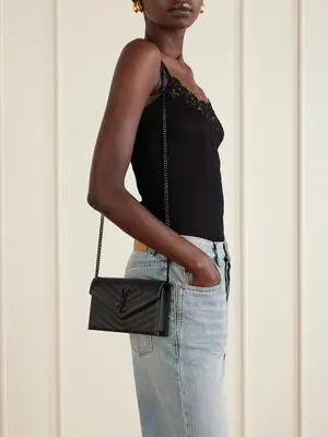 Saint Laurent Cassandre Mini Matelassé Textured-leather Shoulder Bag