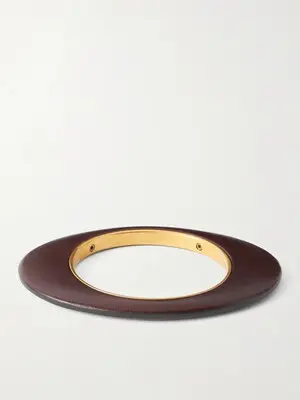 Saint Laurent Blade Gold-tone Bracelet - Brown