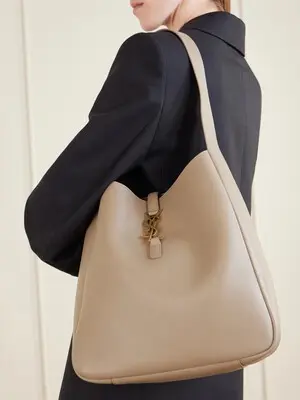 Saint Laurent Le 5 À 7 Leather Shoulder Bag - Gray