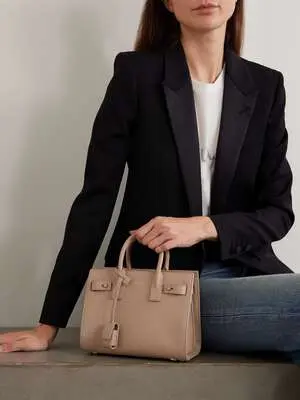 Saint Laurent Sac De Jour Nano Textured-leather Tote - Beige