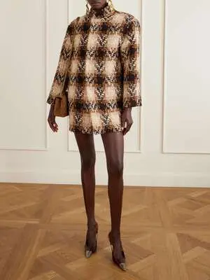 Saint Laurent Checked Wool-blend Tweed Jacket