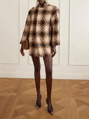 Saint Laurent Checked Wool-blend Tweed Jacket