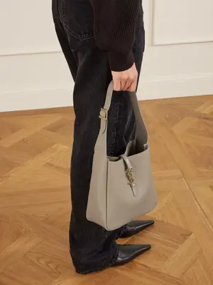 Saint Laurent Le 5 À 7 Leather Shoulder Bag - Gray