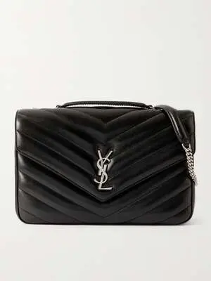Saint Laurent Loulou Large Matelassé Leather Shoulder Bag - Black
