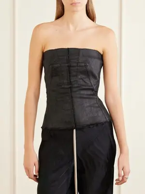 Rick Owens Temple Denim Strapless Bustier