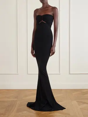 Rick Owens Allanah Strapless Draped Maxi Dress