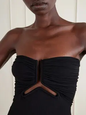 Rick Owens Allanah Strapless Draped Maxi Dress