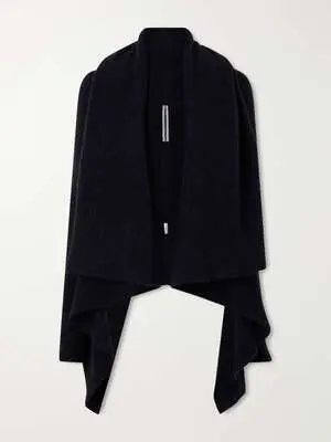Rick Owens Draped Wool-blend Cardigan - Black