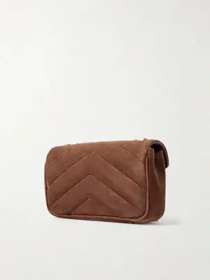 Saint Laurent Loulou Mini Matelassé Shoulder Bag - Brown
