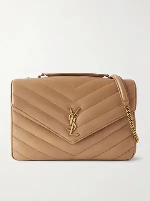 Saint Laurent Loulou Large Matelassé Shoulder Bag - Brown
