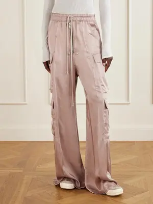 Rick Owens Cargobelas Charmeuse Wide-leg Pants