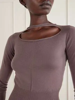 Rick Owens Cropped Cut-out Virgin Wool Sweater