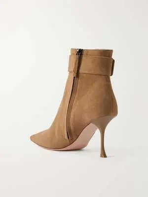 ROGER VIVIER Viv Ville 85 Suede Ankle Boots - Tan