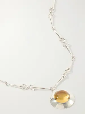 LOREN STEWART Sterling Silver And Citrine Necklace - Yellow