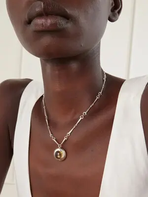 LOREN STEWART Sterling Silver And Citrine Necklace