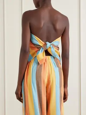 MARRAKSHI LIFE Striped Cotton-blend Strapless Top