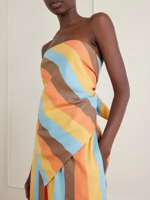 MARRAKSHI LIFE Striped Cotton-blend Strapless Top