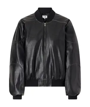 MAISON MARGIELA Leather-effect Bomber Jacket - Black