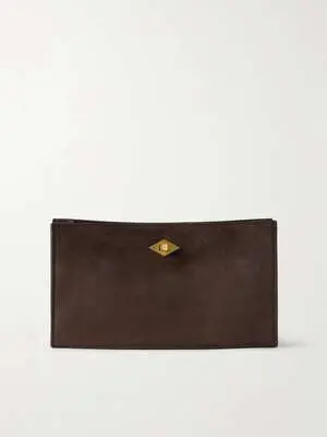 METIER Ease Suede Clutch - Dark Brown