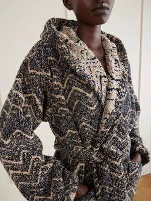 Missoni Azul Hooded Cotton Robe