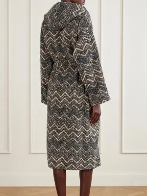 Missoni Azul Hooded Cotton Robe - Brown