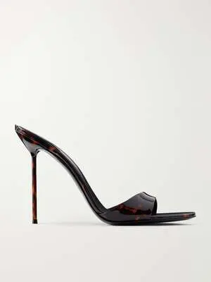 Paris Texas Lidia 105 Animal-print Patent-leather Mules - Tortoiseshell