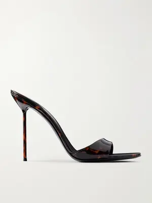 Paris Texas Lidia 105 Animal-print Patent-leather Mules - Tortoiseshell