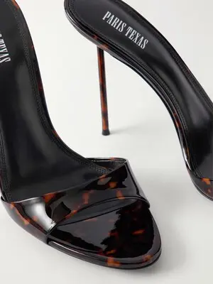 Paris Texas Lidia 105 Animal-print Patent-leather Mules