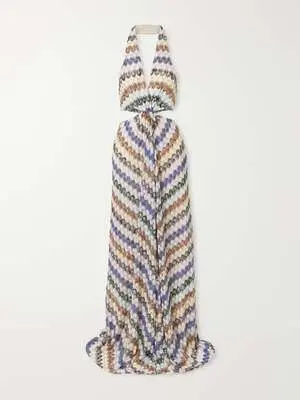 Missoni Striped Metallic Crochet Maxi Dress - Multi