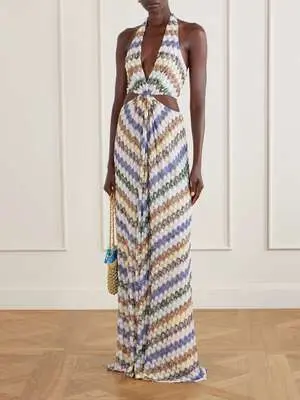 Missoni Striped Metallic Crochet Maxi Dress