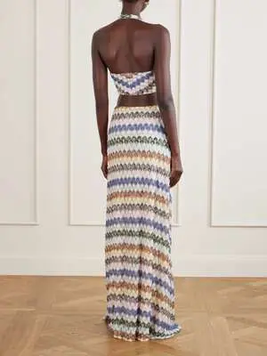 Missoni Striped Metallic Crochet Maxi Dress
