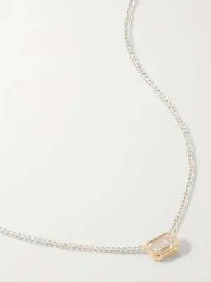 LOREN STEWART 14-karat Gold And Sterling Diamond Necklace - Silver