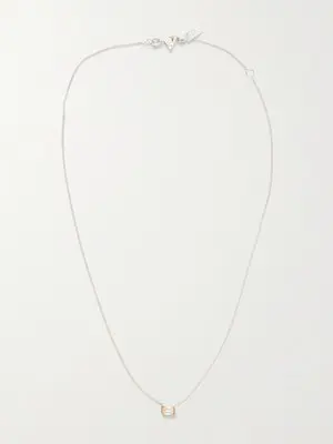 LOREN STEWART 14-karat Gold And Sterling Emerald Cut Diamond Necklace