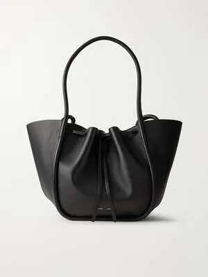 Proenza Schouler Large Ruched Leather Tote - Black