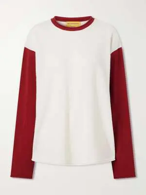 Guest In Residence Baseball Two-tone Cashmere Sweater - Cream