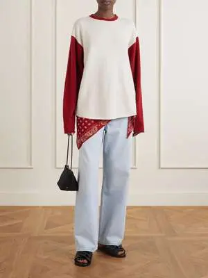 Guest In Residence Baseball Two-tone Cashmere Sweater