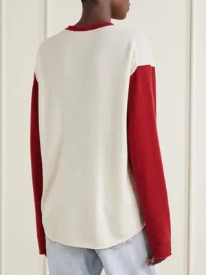 Guest In Residence Two-tone Cashmere Baseball Sweater - Neutrals