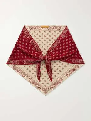 Guest In Residence The Wild Rag Cotton And Silk-blend Jacquard Scarf - Red