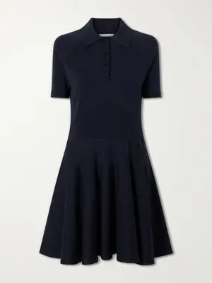 Givenchy Ribbed Cotton-blend Polo Dress - Blue