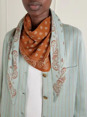 Guest In Residence The Wild Rag Cotton And Silk-blend Jacquard Scarf - Green